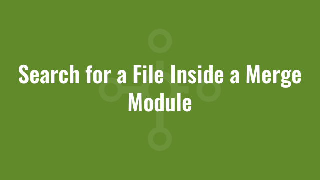 Search for a File Inside a Merge Module | Alkane
